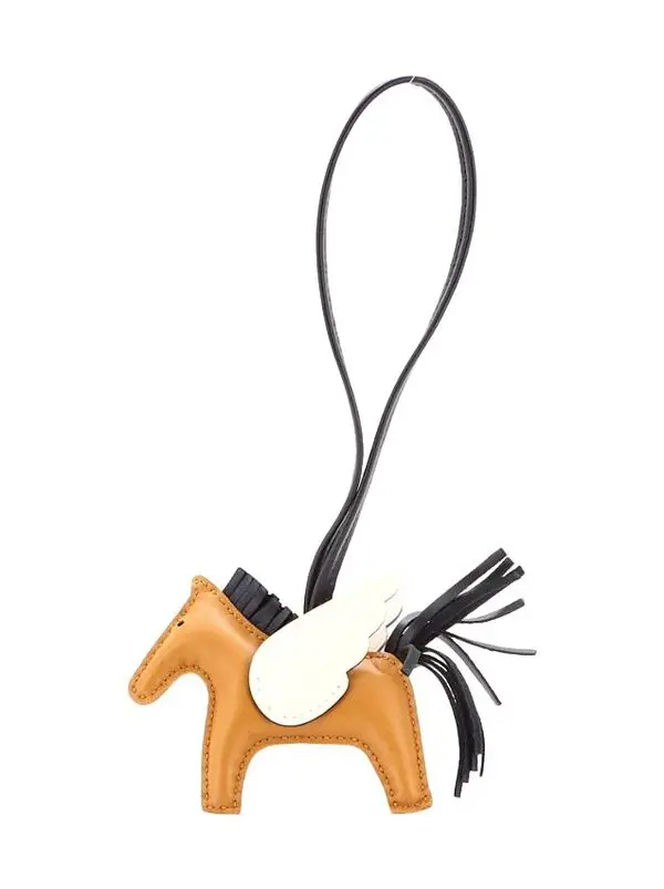 Hermès Pm Grigri Rodeo Bag Charm Leather - Brown/ Black/ Brown/ Natural