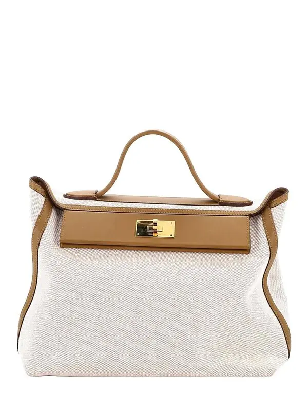 Hermès 35 24/24 Bag Canvas And Swift - Neutral