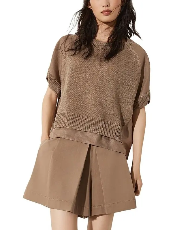 Max & Co. Mcopomposa Knit Tee - Hazelnut Brown