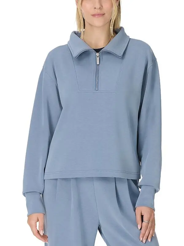 Sweaty Betty Sand Wash Half Zip Sweatshirt - Luxe Blue