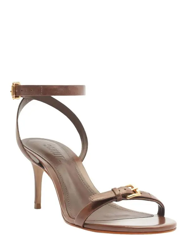 Schutz Aurora Mid Heel Sandal - Root Brown