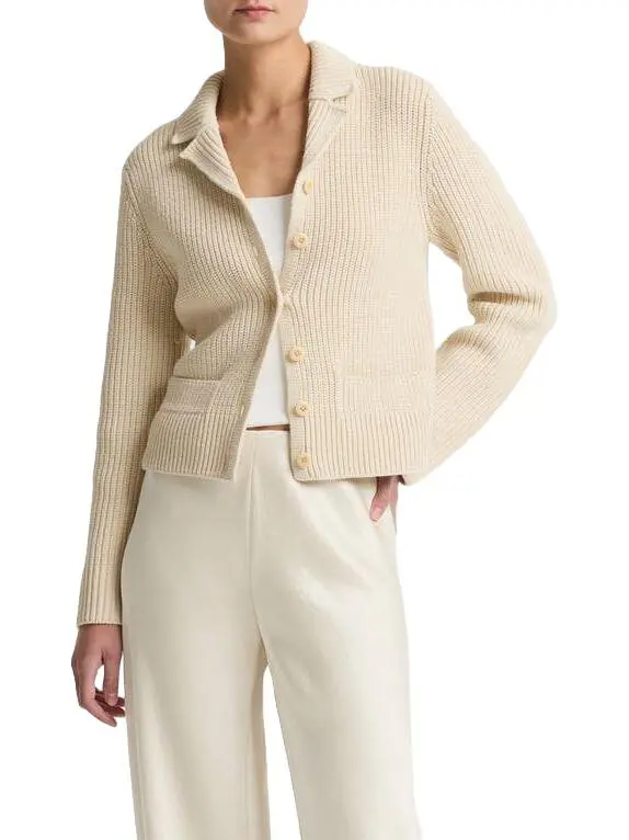 Vince Pocket Cotton-blend Sweater Jacket - Ecru