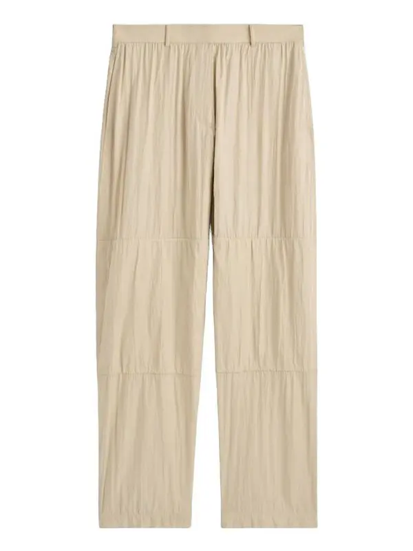 Cos Crinkled Silk Blend Straight-leg Trousers - Light Beige