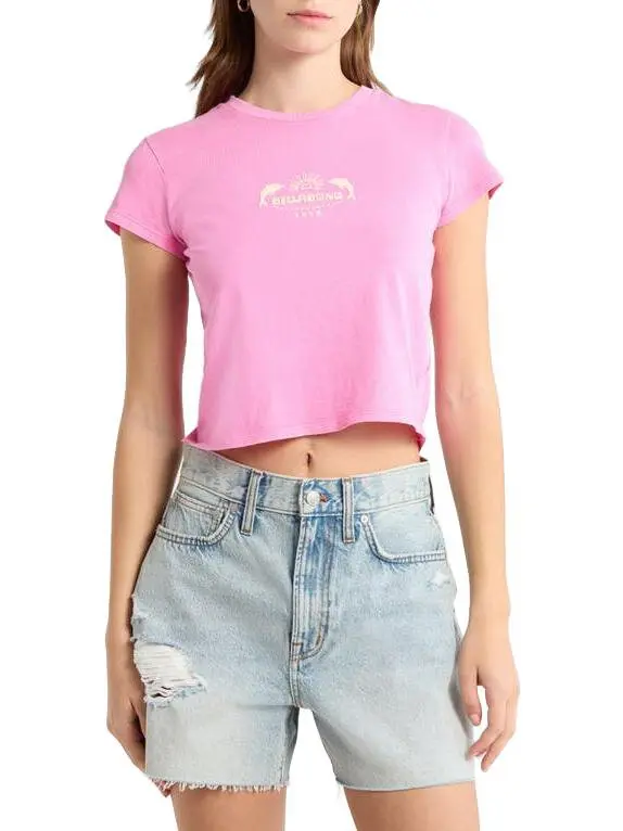 BILLABONG Crop Graphic T-shirt - Guava