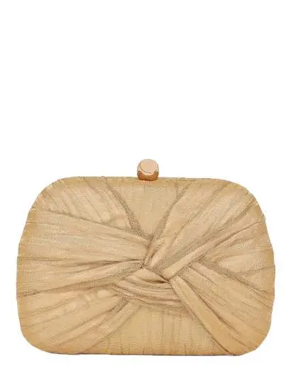 Badgley Mischka Jasmine Lame Twist Minaudiere - Gold