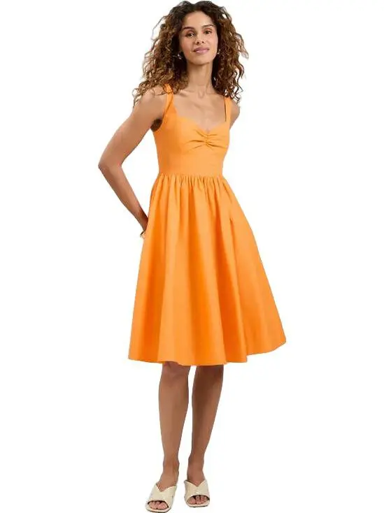 Trina Turk Mirabello Sweetheart Neck Midi Dress - Aulenti Orange
