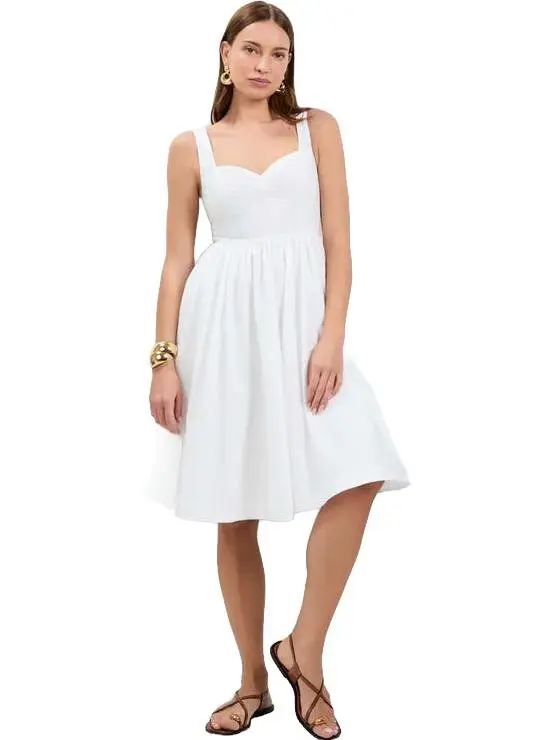 Trina Turk Mirabello Sweetheart Neck Midi Dress - White