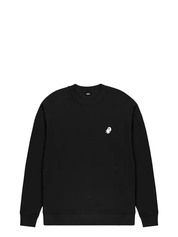 DALIX Relaxed Fit Fleece Crewneck Sweatshirt - Black