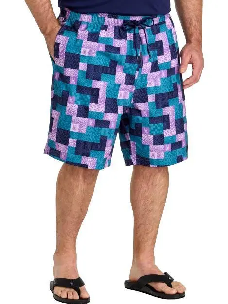 Psycho Bunny Big & Tall All Over Bunny Swim Trunks - Mallard Blue