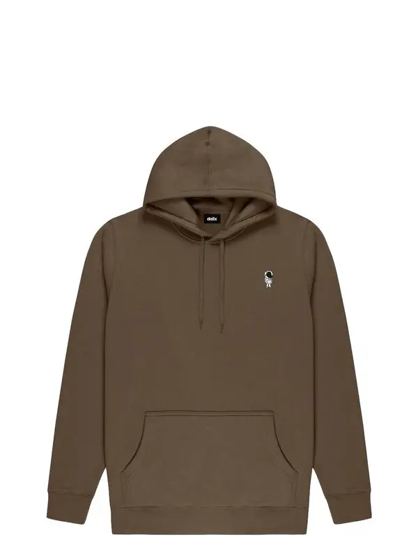DALIX Astronaut Fleece Hooded Sweatshirt - Walnut