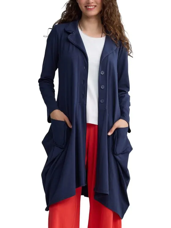 LUUKAA Liora Voluminous Jersey Jacket - Navy