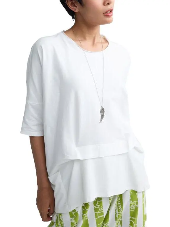 LUUKAA Layered Jersey Tunic - Ecru