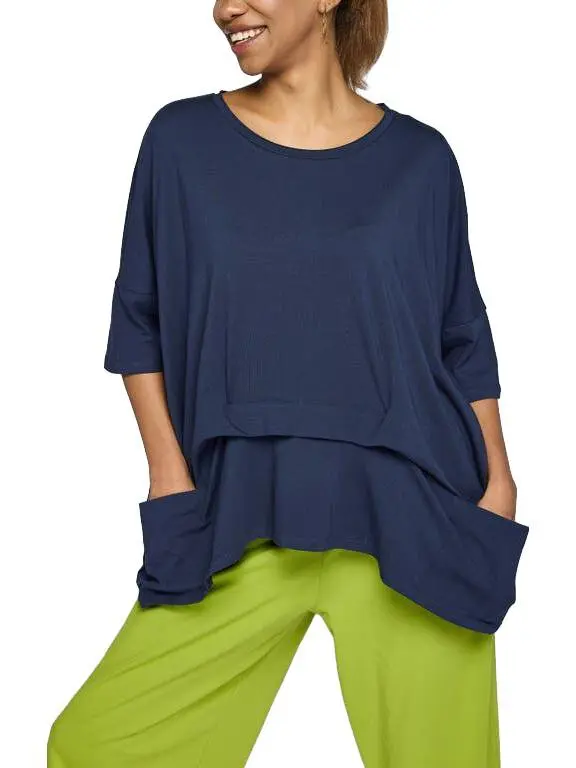 LUUKAA Layered Jersey Tunic - Navy