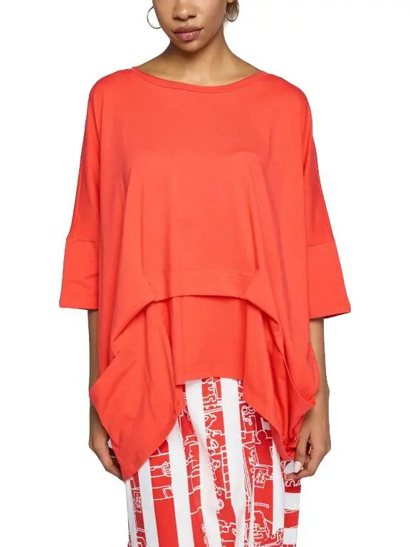 LUUKAA Layered Jersey Tunic - Vermillion