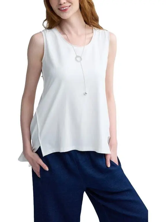 LUUKAA Azari Sleeveless Jersey Top - Ecru