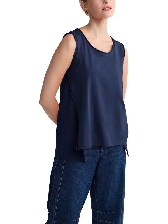 LUUKAA Azari Sleeveless Jersey Top - Navy
