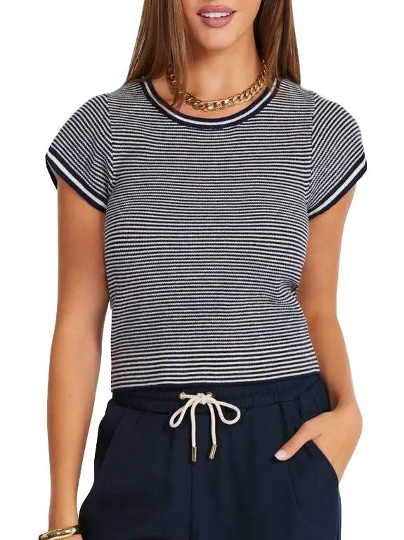 BISHOP + YOUNG Short Sleeve Striped Sweater - Stripe