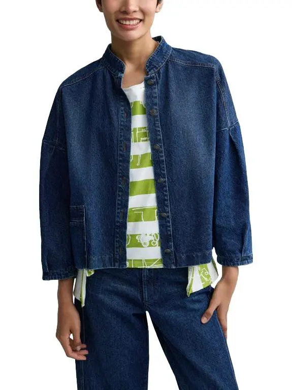 LUUKAA Jada Structured Denim Jacket - Indigo Denim