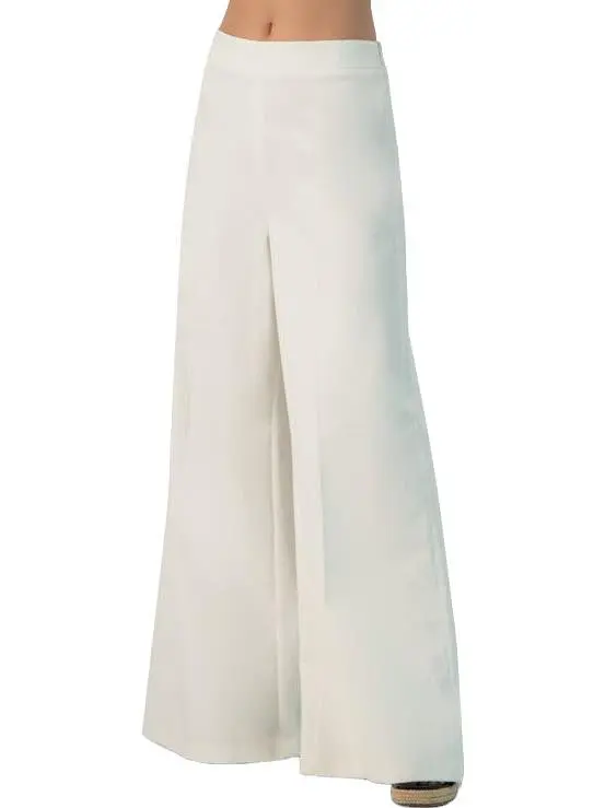 IVONNE Wide-leg Culotte Trousers - White