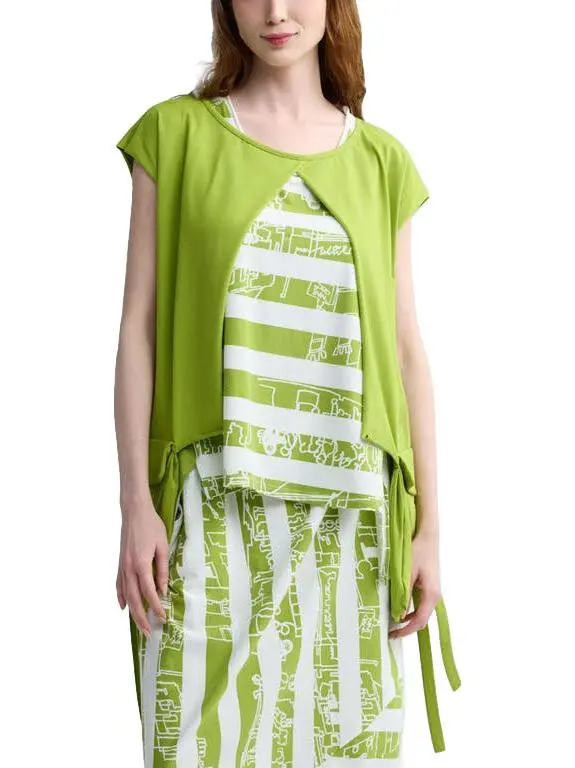 LUUKAA Elodie Boxy Jersey Blouse - Lime