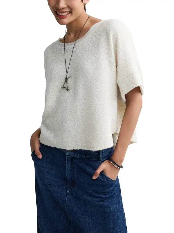 LUUKAA Sloana Textured Hemp & Cotton Blouse - Nature