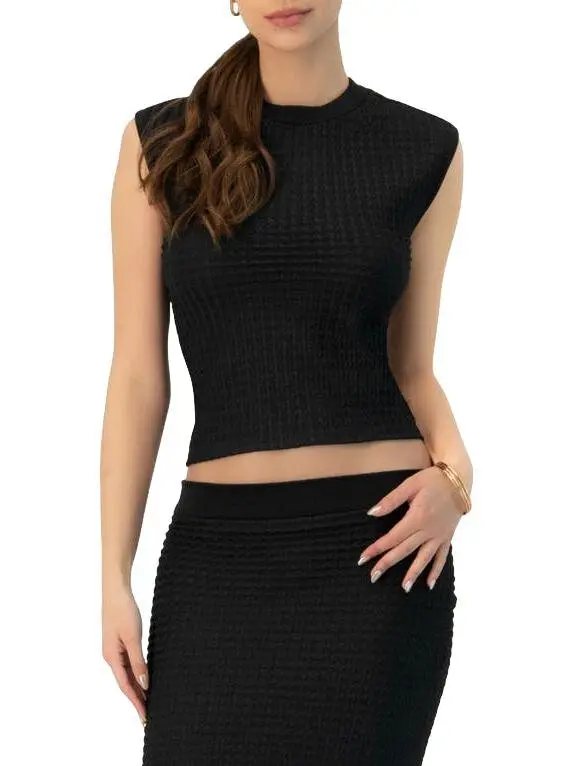 IVONNE Sleeveless Knit Top - Black