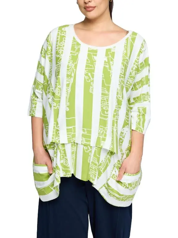 LUUKAA Emryn Striped Jersey Tunic - Lime