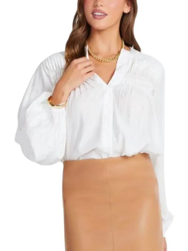 BISHOP + YOUNG Pintuck Detail Blouse - White