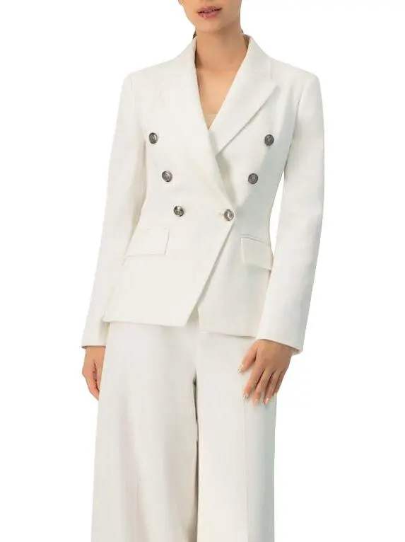 IVONNE Cotton Twill Blazer - White