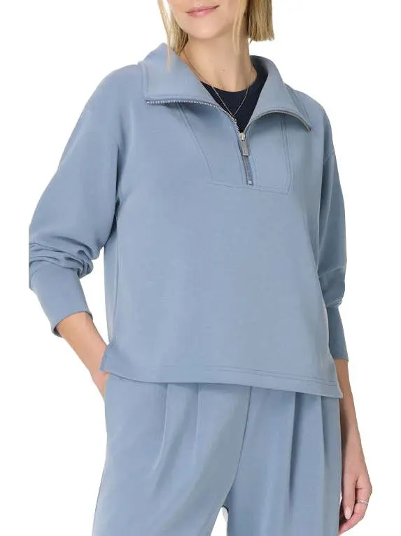 Sweaty Betty Sand Wash Half Zip Sweatshirt - Luxe Blue