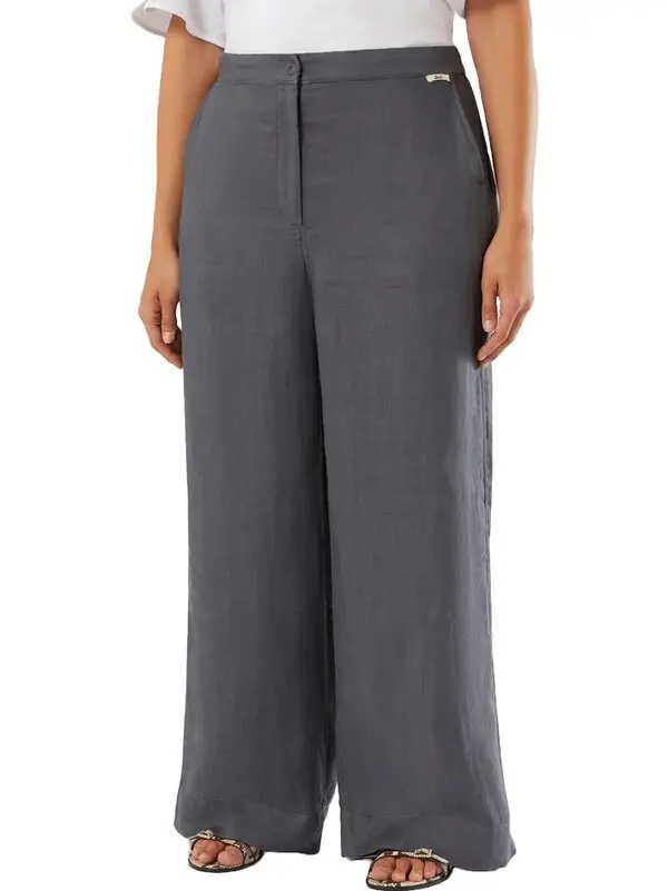 Marina Rinaldi Agenda Wide-leg Pants - Medium Grey
