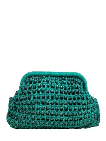 ZSA ZSA ZSU Delhi Raffia Clutch - Green