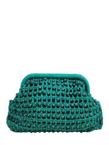 ZSA ZSA ZSU Delhi Raffia Clutch - Green