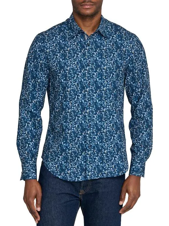 BROOKLYN BRIGADE Stems Print Woven Long Sleeve Basic - Navy