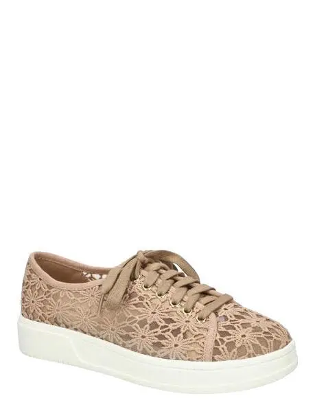 BELLA VITA Abagale Lace Platform Sneakers - Natural Flower Embroidery Mesh