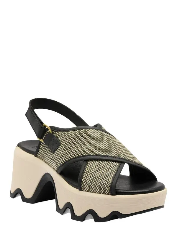 Sorel Kinetic™ Aura Slingback Platform Sandal - Black/bleached Ceramic