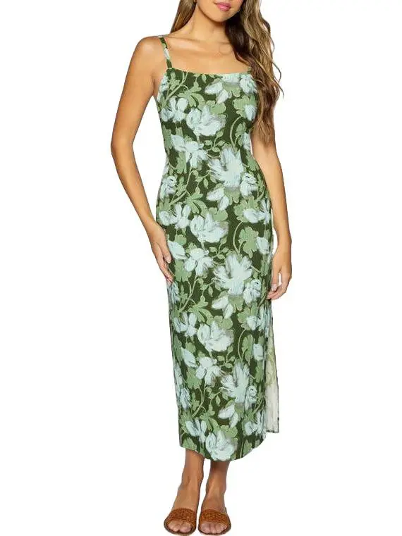 LOST + WANDER Petal Grove Back Cutout Dress - Green Multi