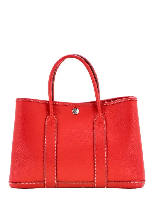 Hermès Garden Party Tote Leather 30 - Rouge Casaque