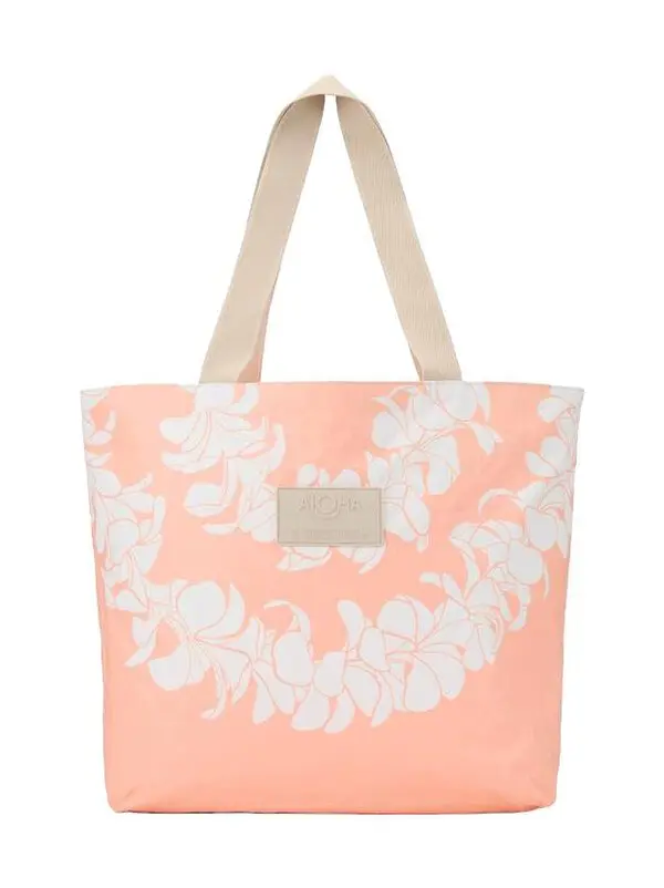 ALOHA COLLECTION Plumeria Lei Day Tripper Tote - Peachy