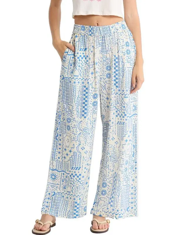 BILLABONG Printed Wide-leg Pants - White Cap