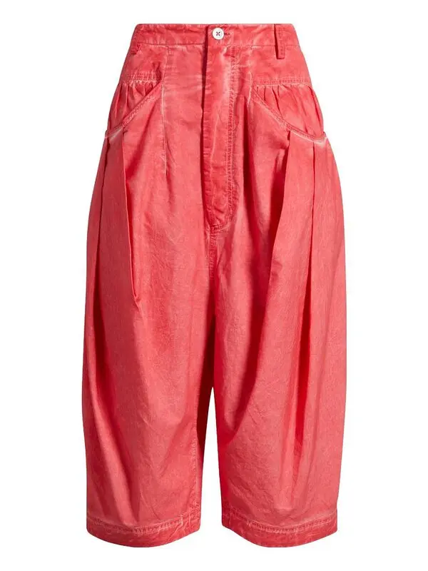 Free People Sundry Crop Cotton Trousers - High Risk Red