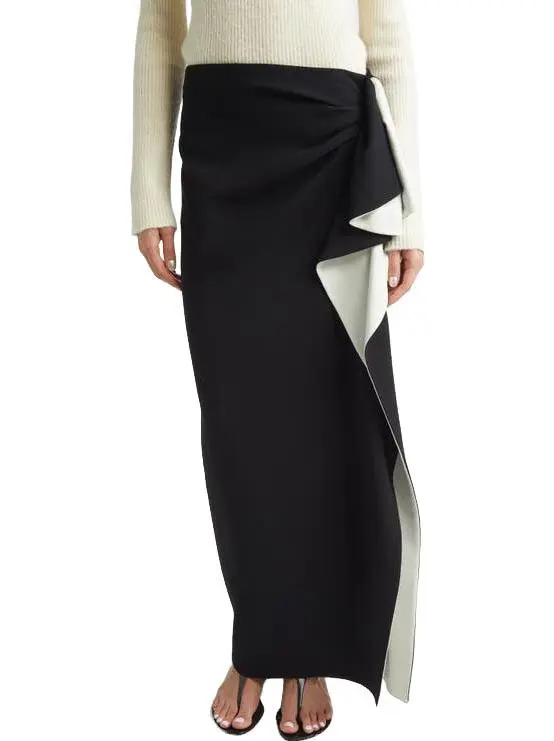 Proenza Schouler Cella Ruffle Cady Skirt - Black/ivory