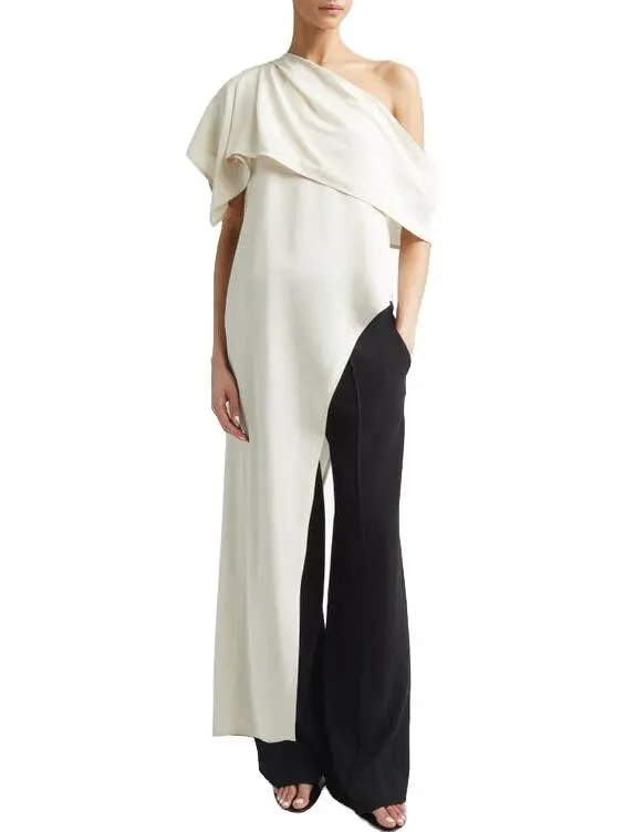 Proenza Schouler Haya Asymmetric One-shoulder Cady Top - Ecru