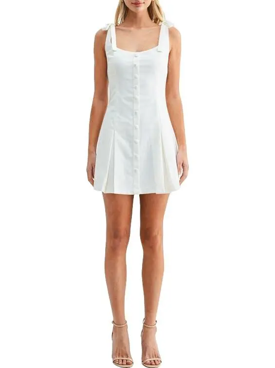 ALL IN FAVOR Pleated Minidress - Ivory