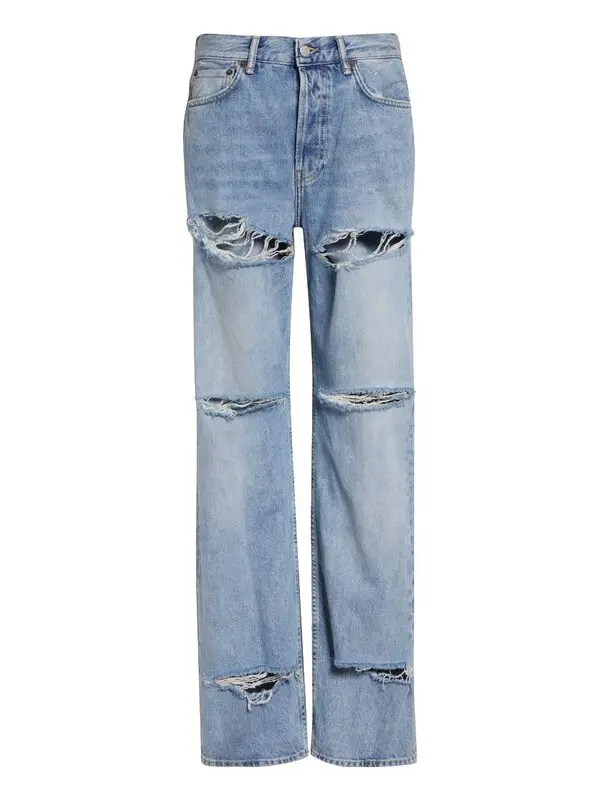 Acne Studios 2010 Ripped Straight-leg Jeans - Light Blue