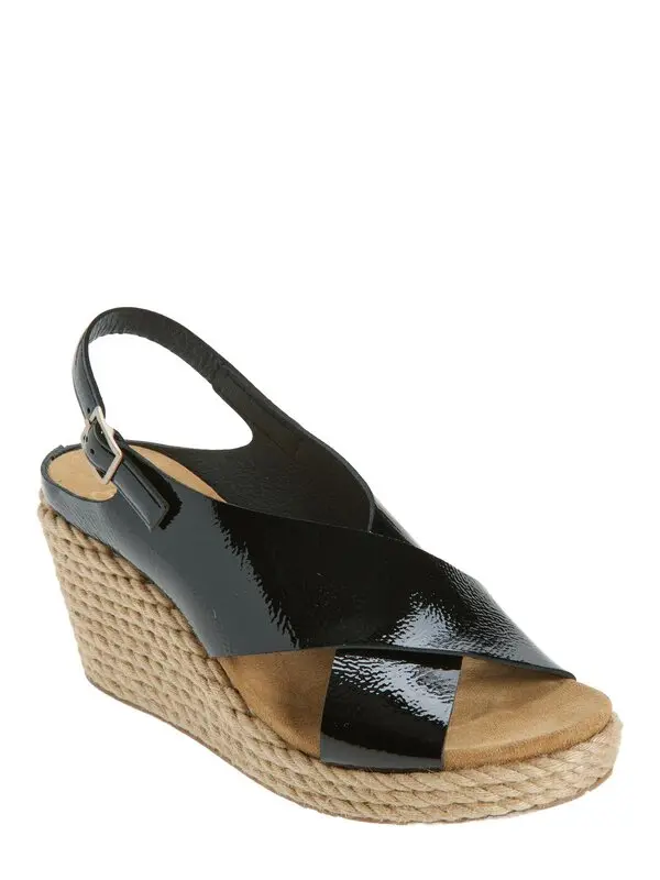 PEDRO GARCIA Avis Platform Wedge Sandal - Black Castoro Naplack