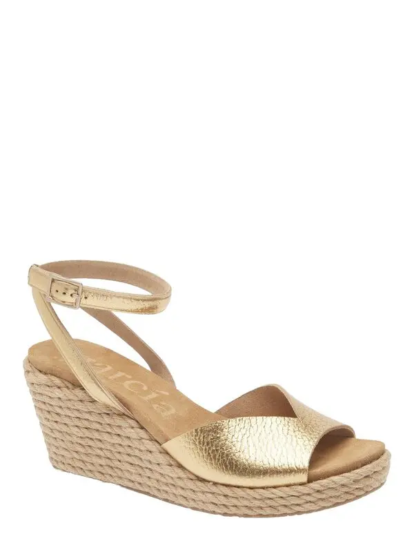 PEDRO GARCIA Afra Ankle Strap Sandal - Gold Cervo