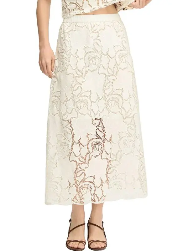Sam Edelman Lace Maxi Skirt - Bright White
