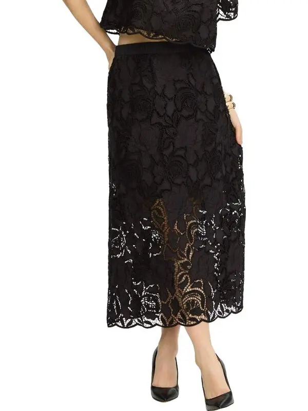 Sam Edelman Lace Maxi Skirt - True Black