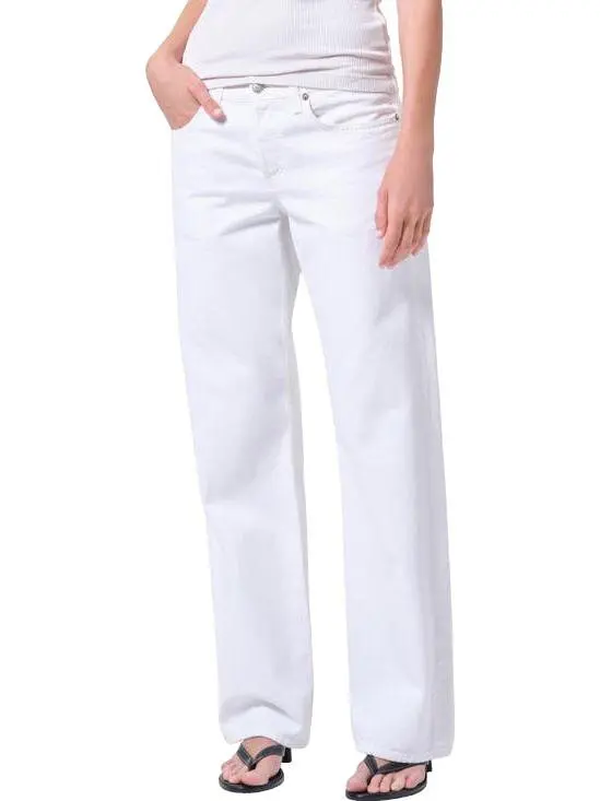 AGOLDE Low Rise Loose Fit Jeans - Marshmallow Cloud